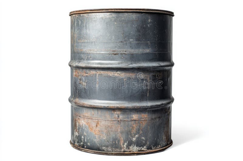 Grey Metal Drum on Clean Background. AI Image Stock Image - Image of ...