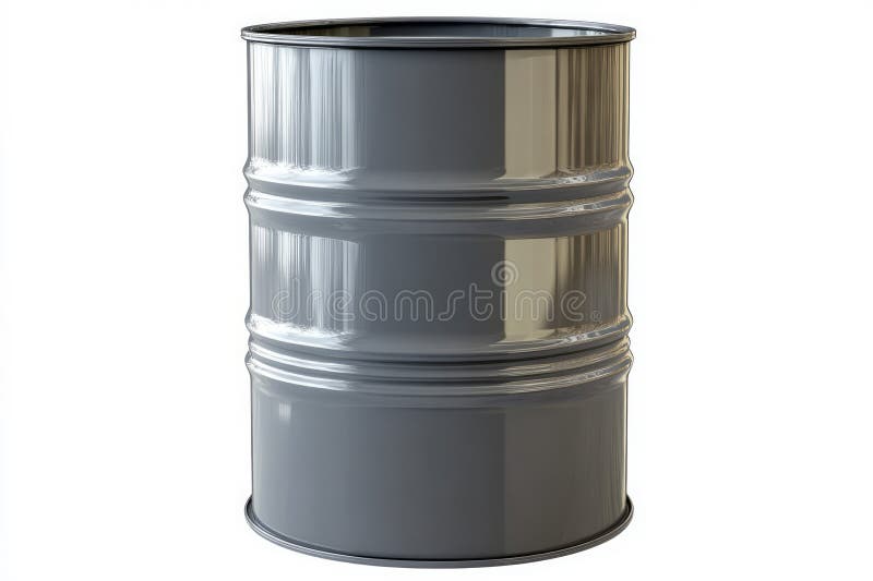 Grey Metal Drum on Clean Background. Artificial Intelligence Stock ...