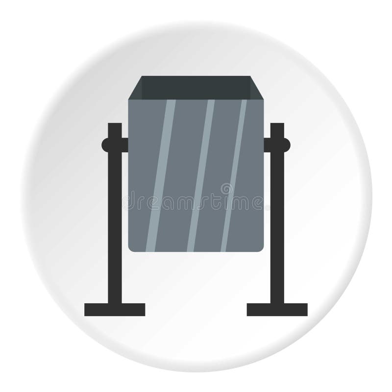 Grey Metal Dust Bin Icon Circle Stock Vector - Illustration of outdoor ...