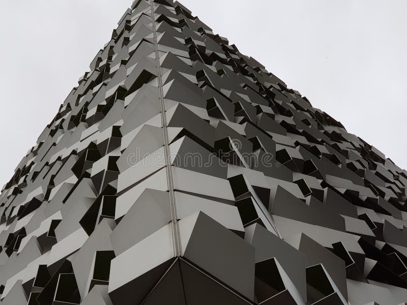 Grey Metal Effect Building Interesting Architecture UK Stock Image ...