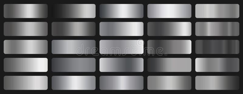 Grey metal gradients set stock vector. Illustration of steel - 393342094