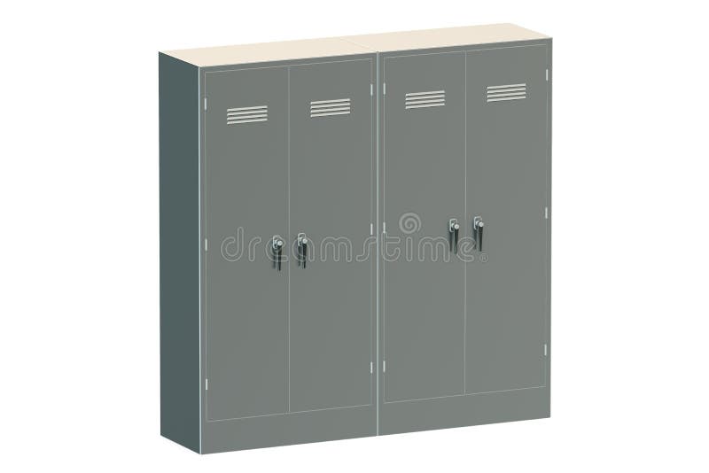 Set of Metal Lockers, Top View Stock Illustration - Illustration of ...