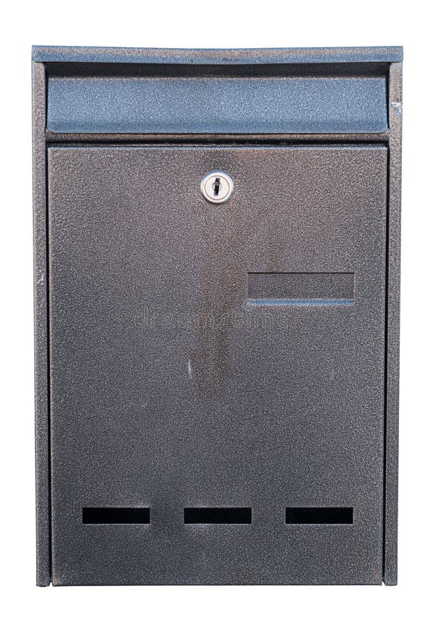 Grey Metal Mailbox Isolated on White Background. Path Saved. Stock ...