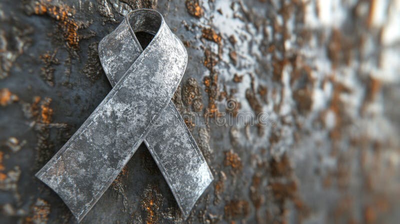 Grey Metal Ribbon on Rusted Texture Background Stock Illustration ...