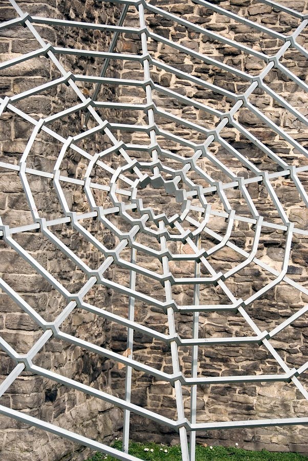 Grey metal spiderweb stock image. Image of webbing, metal - 8537485