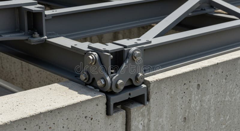 Grey Metal Structure and Concrete Base Detail Stock Illustration ...