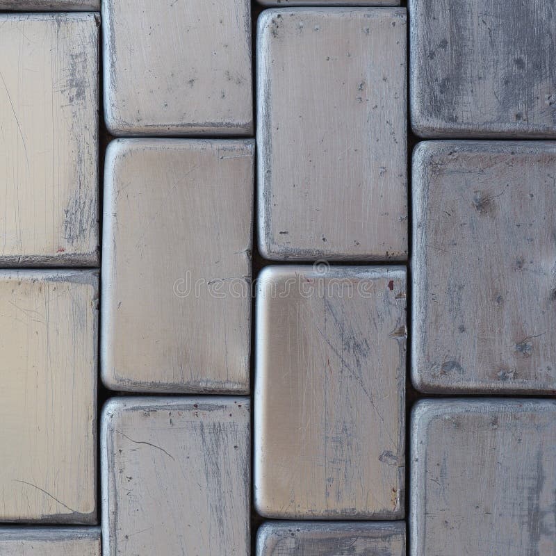 Grey Metallic Brick Wall Background Stock Image - Image of steel ...