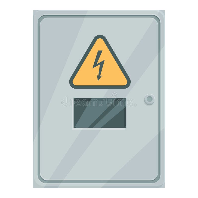Grey Metallic Electrical Panel with High Voltage Sign on a Wall Stock ...