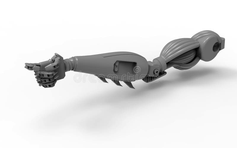 Metallic Robotic Arm for Industrial Use Stock Illustration ...