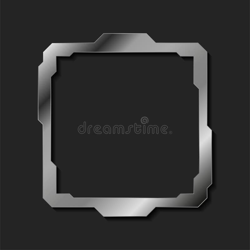 Grey Metallic Technology Geometric Frame Abstract Background Stock ...