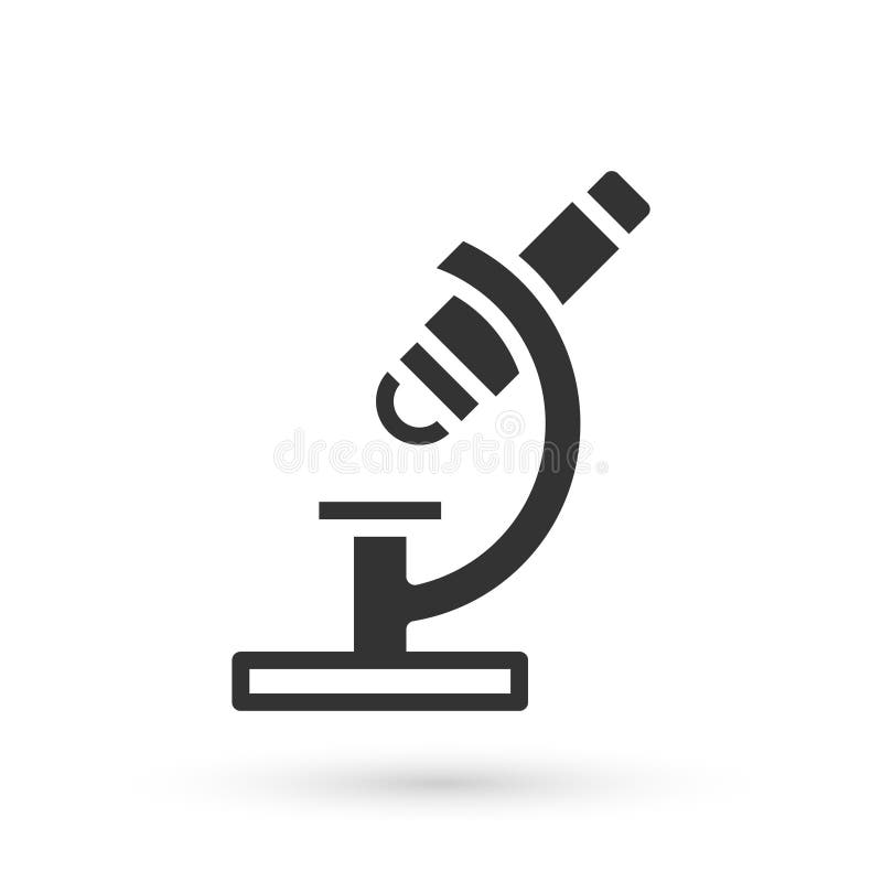 Grey Microscope Icon Isolated on White Background. Chemistry ...