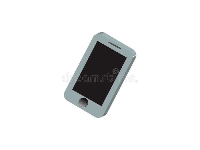 Grey Mobile Phone with Black Screen. Stock Illustration - Illustration ...