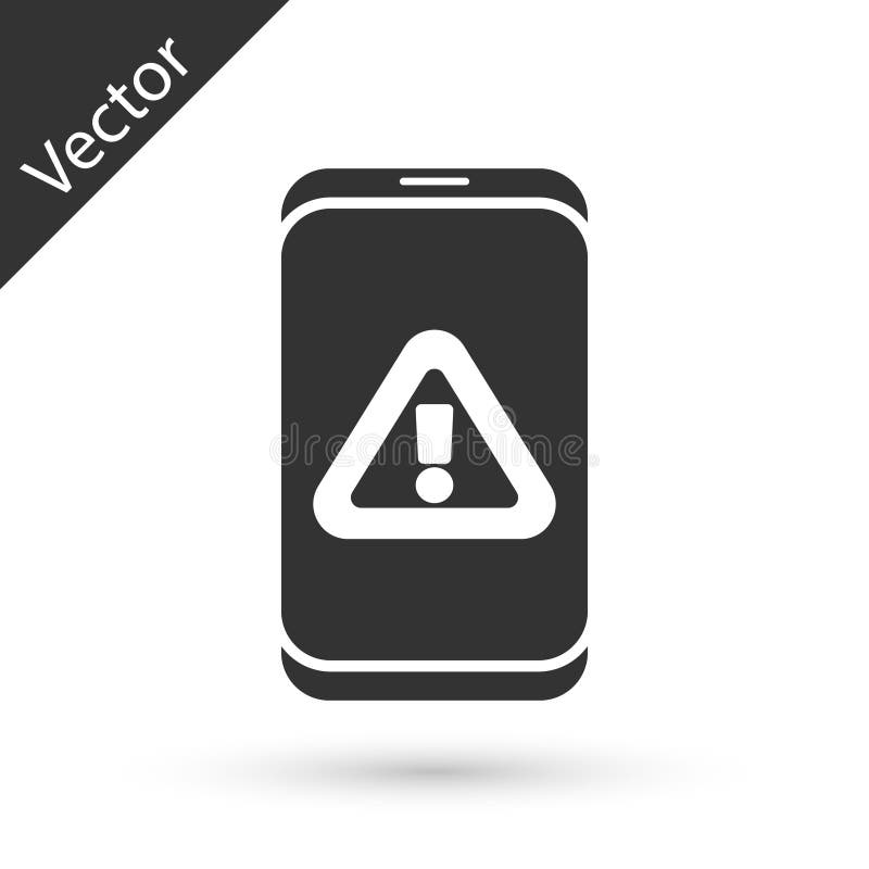 Grey Mobile Phone with Black Screen Vector Eps10. Smartphone Logo ...