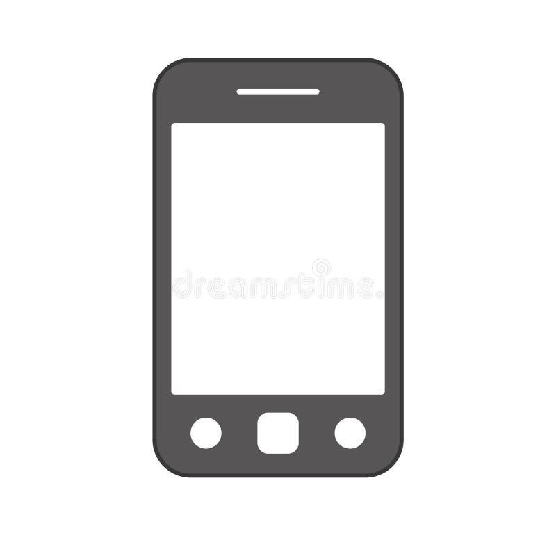 Grey Mobile Phone with Blue Screen Vector Eps10. Smartphone Logo ...