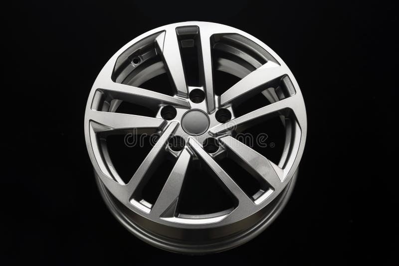 Grey Modern Alloy Wheel Front View Stock Image - Image of mechanic ...