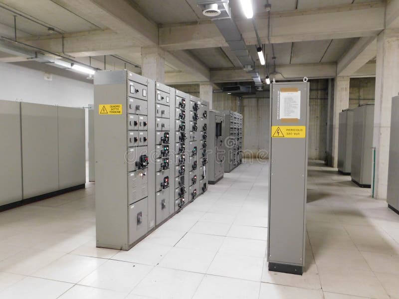 Grey Modern Electrical Panels Stock Image - Image of automation ...