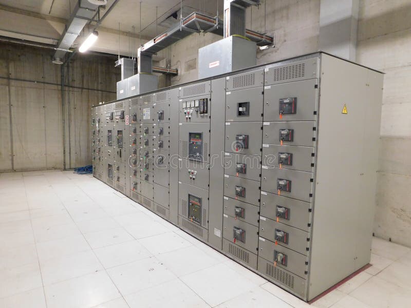 Grey Modern Electrical Panels Stock Image - Image of industrial ...