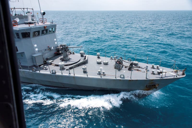 Grey Modern Warship Aerial View. Stock Image - Image of industrial ...