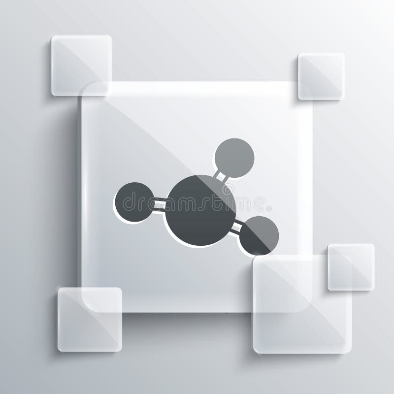 Grey Molecule Icon Isolated on Grey Background. Structure of Molecules ...