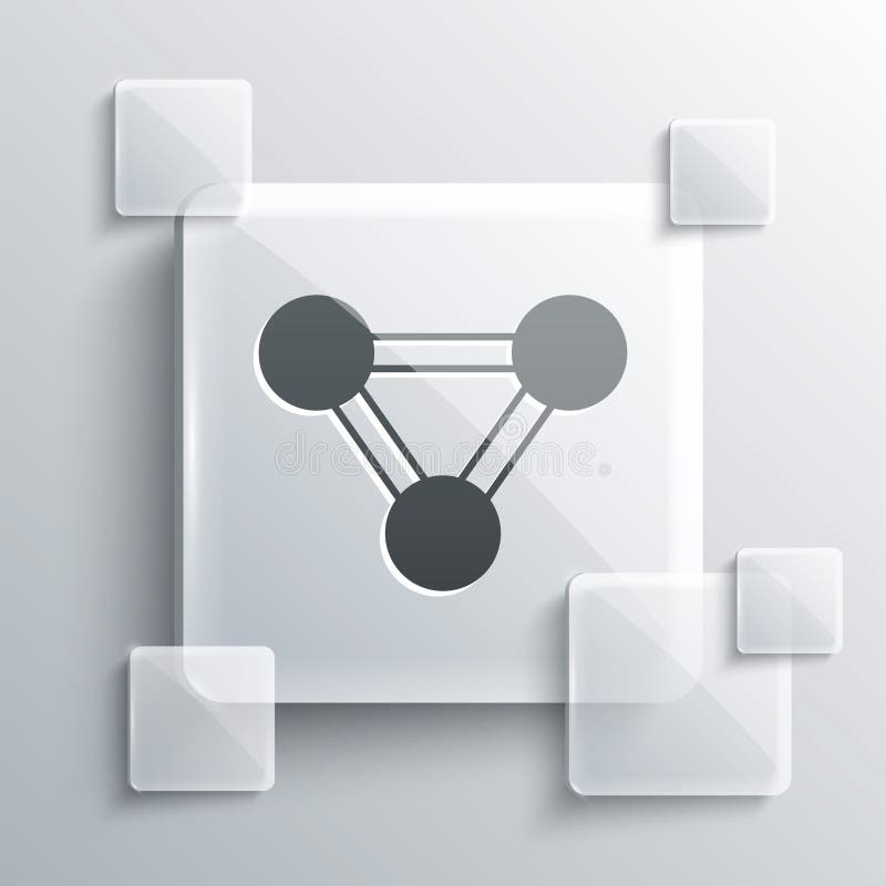 Grey Molecule Icon Isolated on Grey Background. Structure of Molecules ...