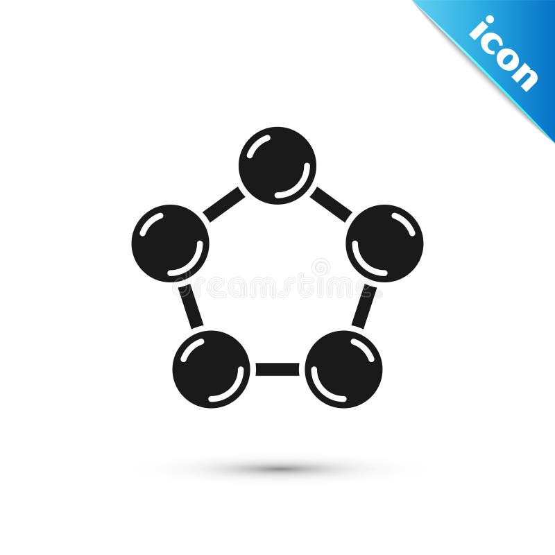 Grey Molecule Icon Isolated on White Background. Structure of Molecules ...