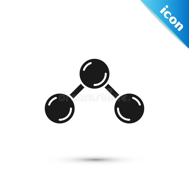 Grey Molecule Icon Isolated on White Background. Structure of Molecules ...