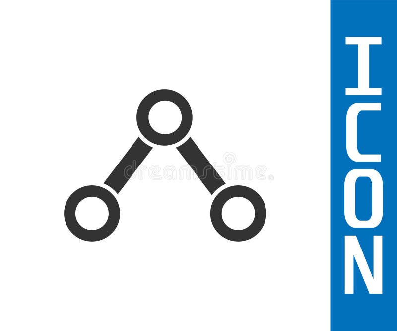 Grey Molecule Icon Isolated on White Background. Structure of Molecules ...