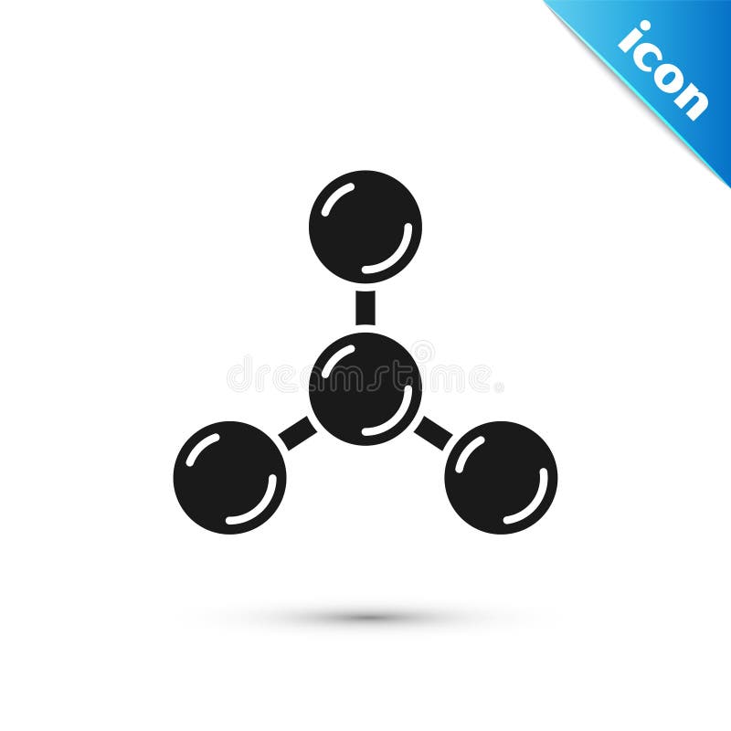 Grey Molecule Icon Isolated on White Background. Structure of Molecules ...