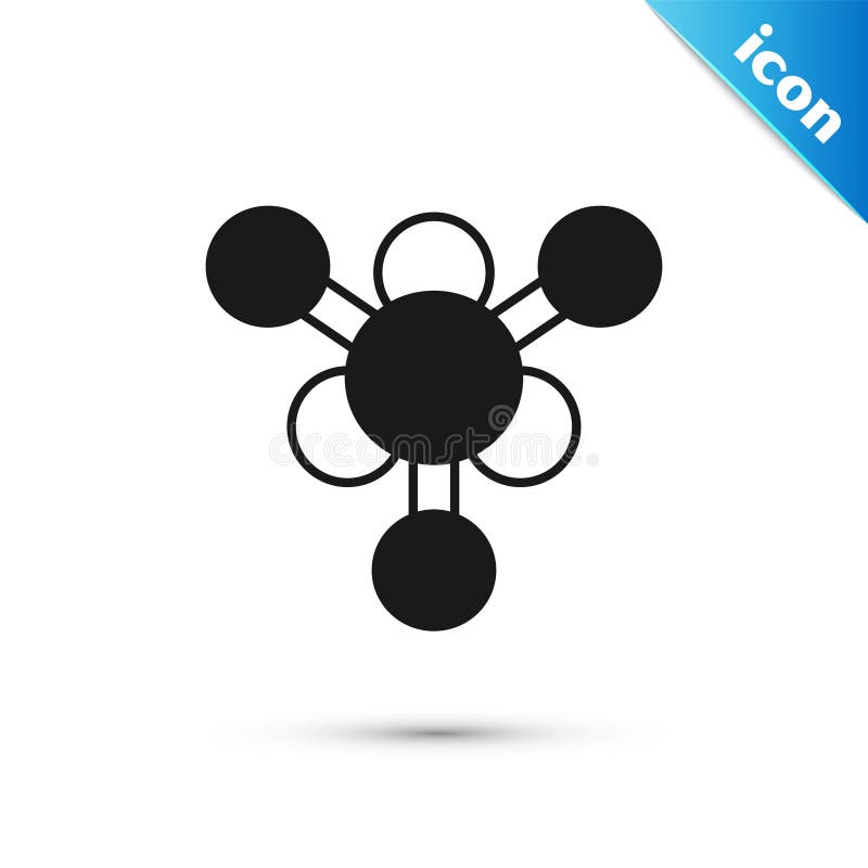 Grey Molecule Icon Isolated on White Background. Structure of Molecules ...