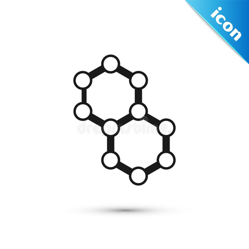 Grey Molecule Icon Isolated on White Background. Structure of Molecules ...