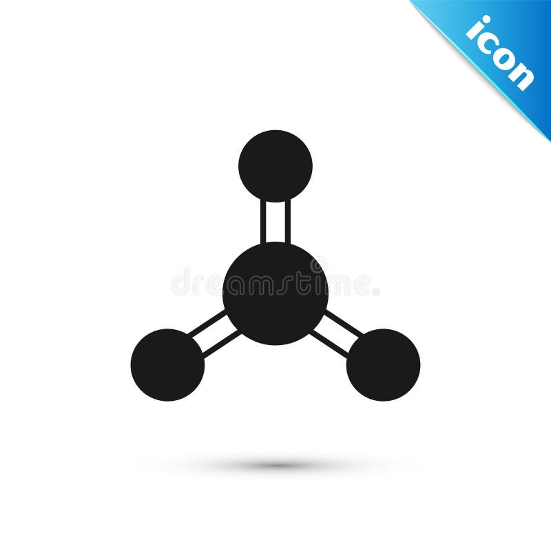 Grey Molecule Icon Isolated on White Background. Structure of Molecules ...