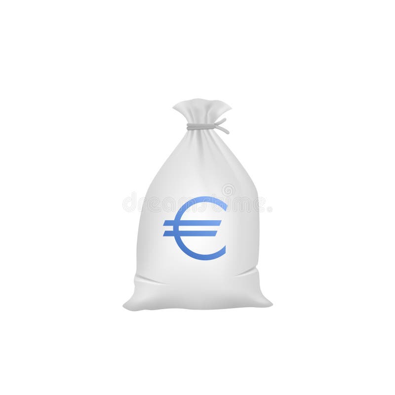 Grey Money Bag with Euro Sign Stock Vector - Illustration of icon ...