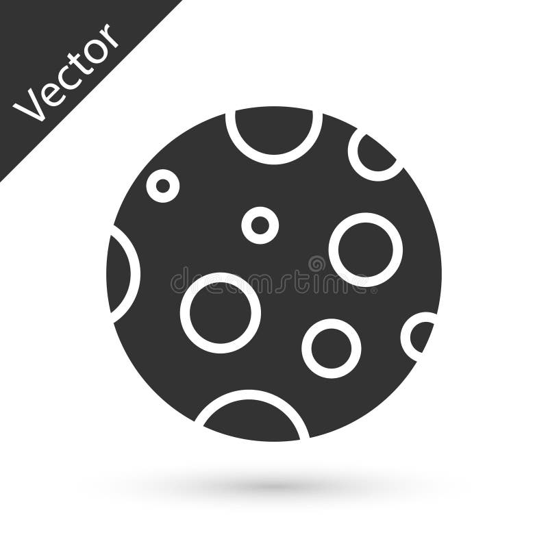 Grey Moon and Stars Icon Isolated on White Background. Cloudy Night ...