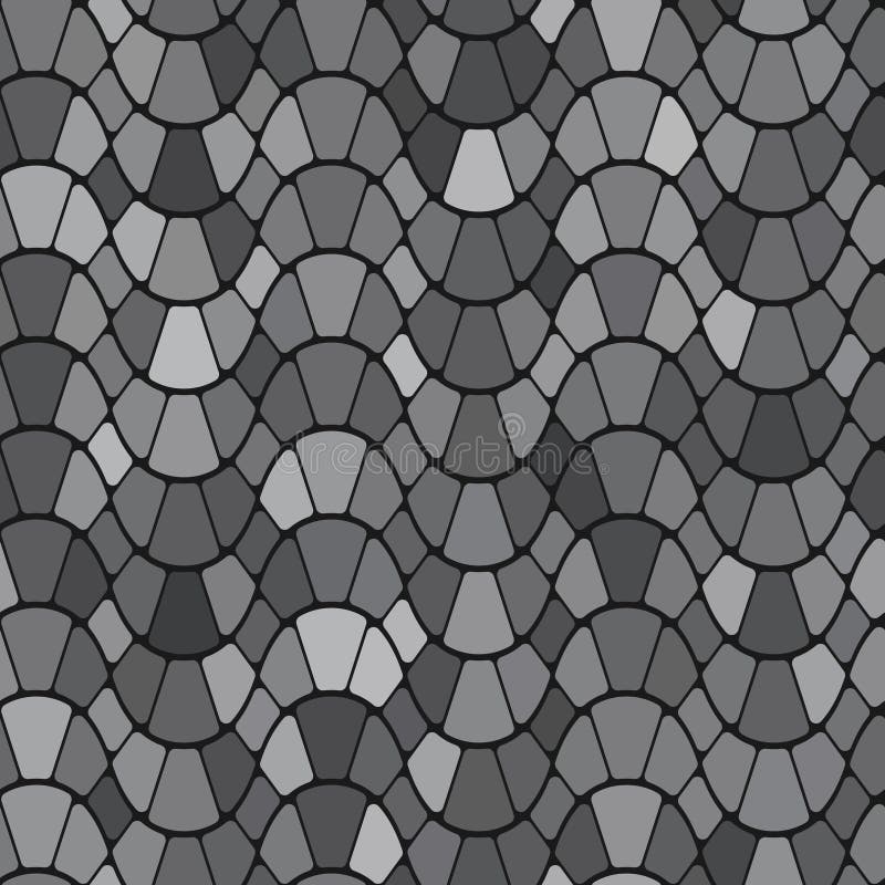 Seamless Grey Waves Pattern in Mosaic Style. Vector Illustration. Stock ...
