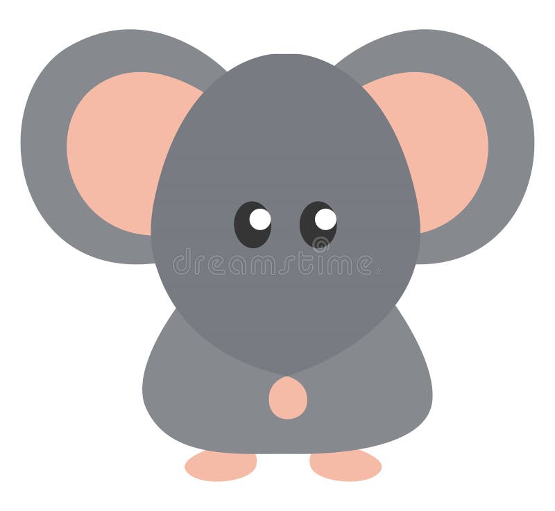 Grey mouse, icon stock vector. Illustration of little - 260373309