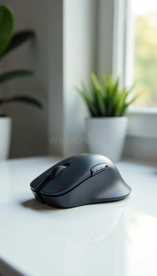 Grey Mouse Sits Attentively on Pristine White Surface , Texture, Vector ...