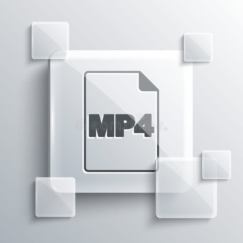 Grey MP4 File Document. Download Mp4 Button Icon Isolated on Grey ...