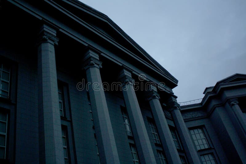 Grey Museum Building Columns Stock Photo - Image of downtown, kyiv ...
