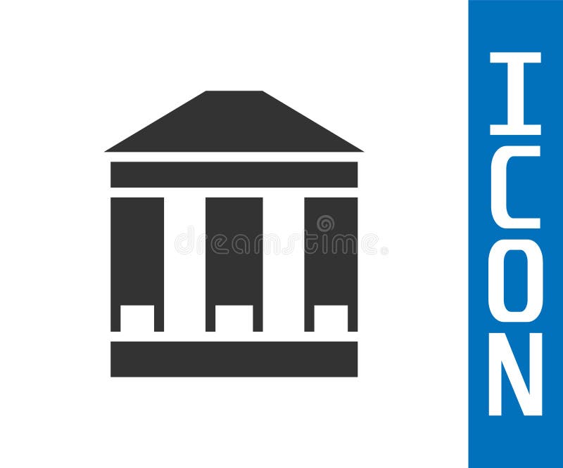 Grey Museum Building Icon Isolated on White Background. Vector Stock ...