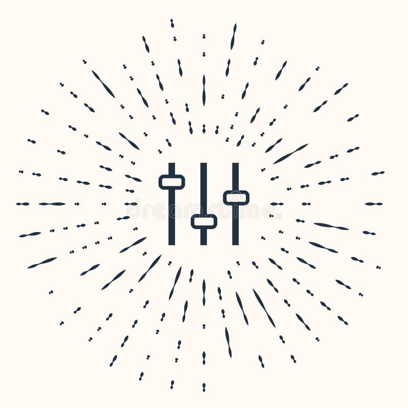 Grey Music Equalizer Icon Isolated on Beige Background. Sound Wave ...