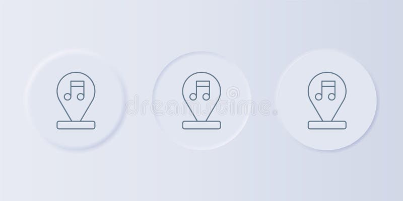 Grey Music Note, Tone Icon Isolated on Grey Background. Set Icons in ...