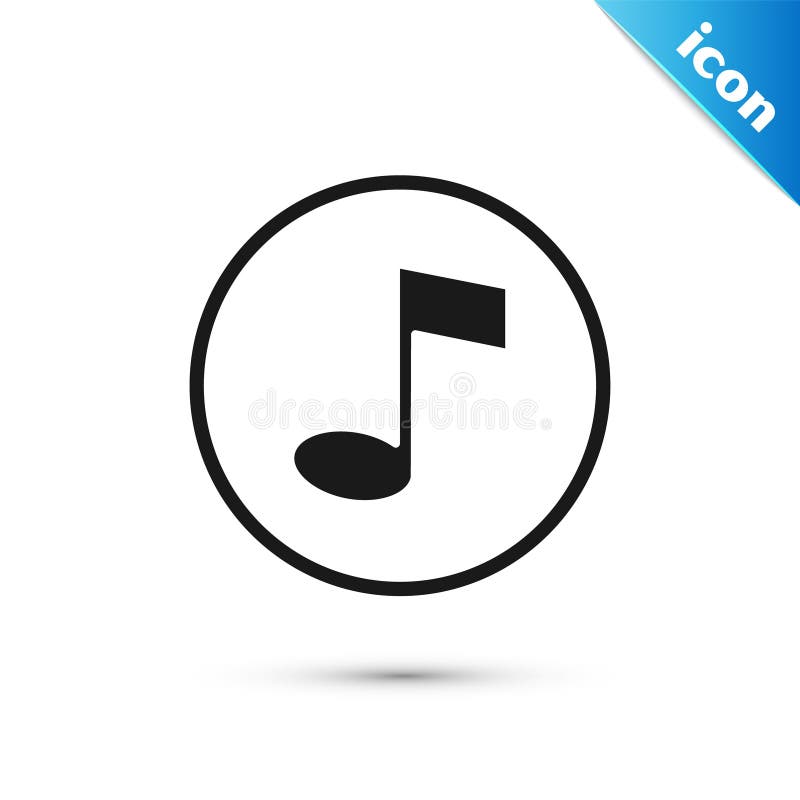 Grey Music Note, Tone Icon Isolated on White Background. Vector ...
