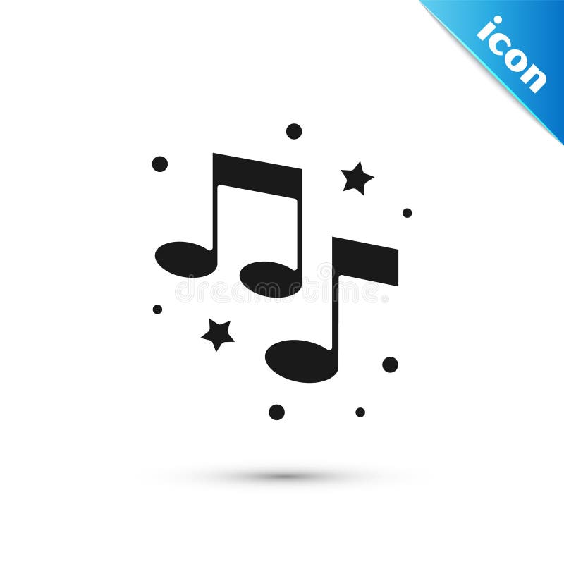 Grey Music Note, Tone Icon Isolated on Grey Background. Square Glass ...