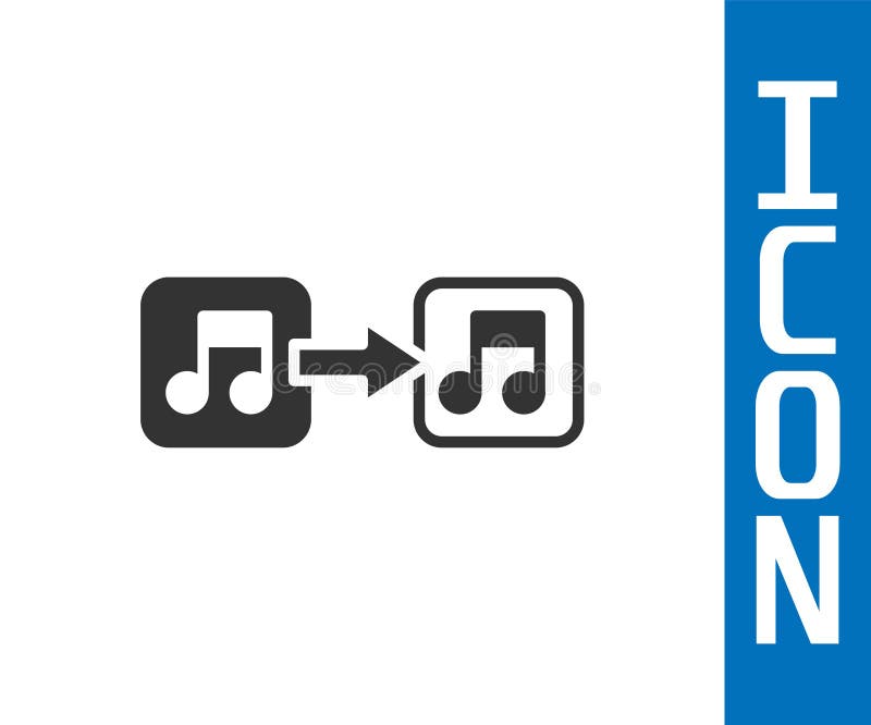 Grey Music Note, Tone Icon Isolated on White Background. Vector Stock ...