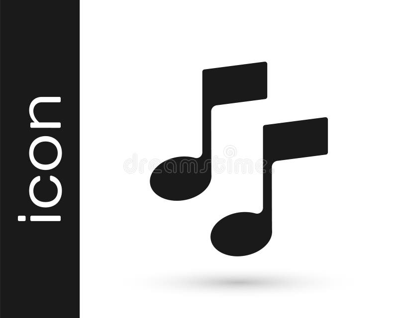 Grey Music Note, Tone Icon Isolated on White Background. Vector ...