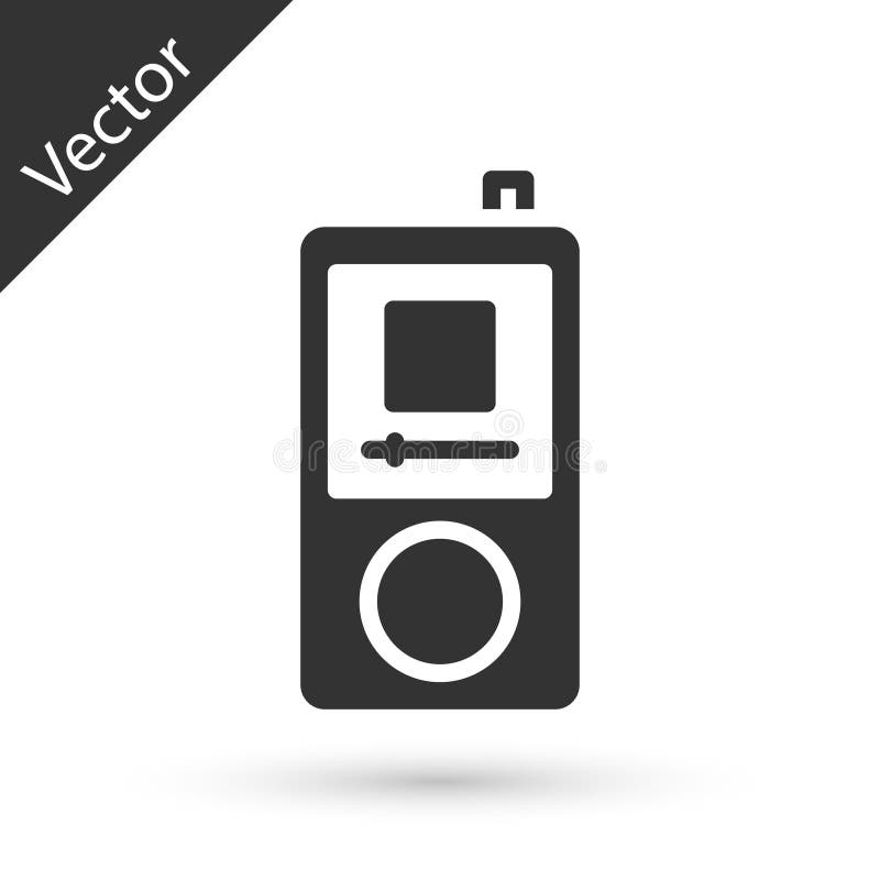 Grey Music or Video Settings Button Icon Isolated on White Background ...