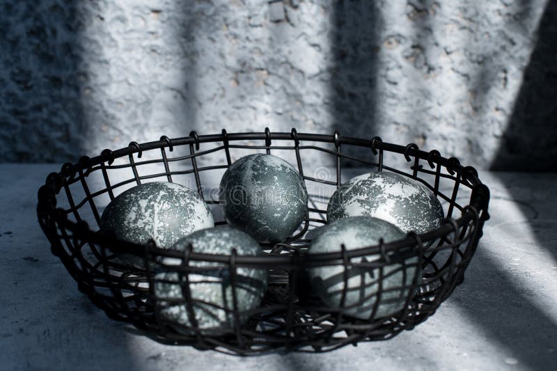 Grey Natural Dye Easter Eggs Stock Photo - Image of decor, handmade ...
