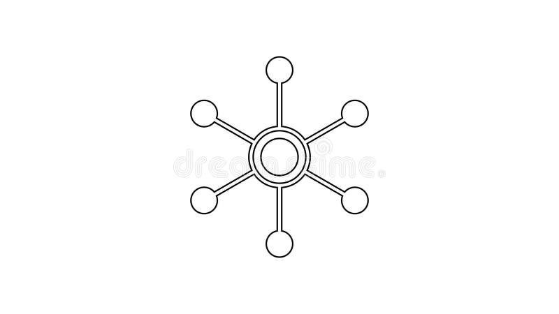 Grey Network Cloud Connection Line Icon on White Background. Social ...