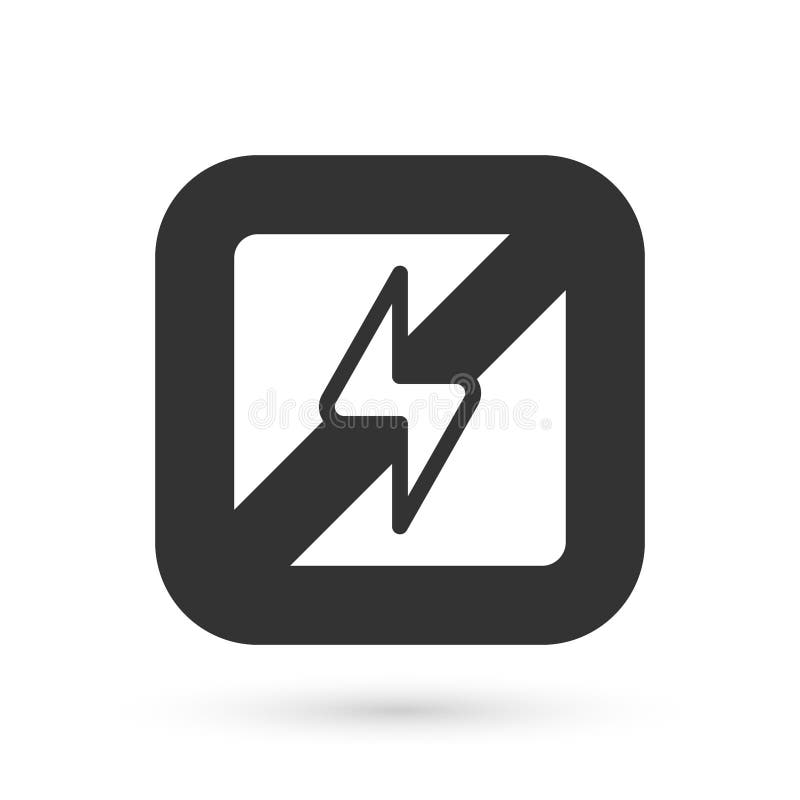 Grey No Lightning Icon Isolated on White Background. No Electricity ...