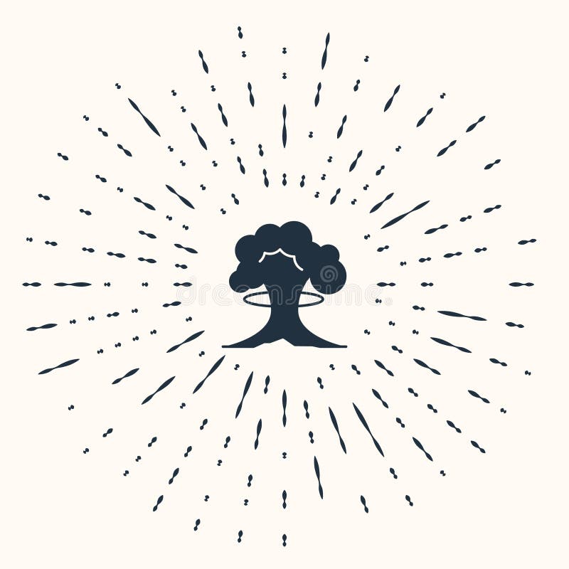 Grey Nuclear Explosion Icon Isolated on Beige Background. Atomic Bomb ...